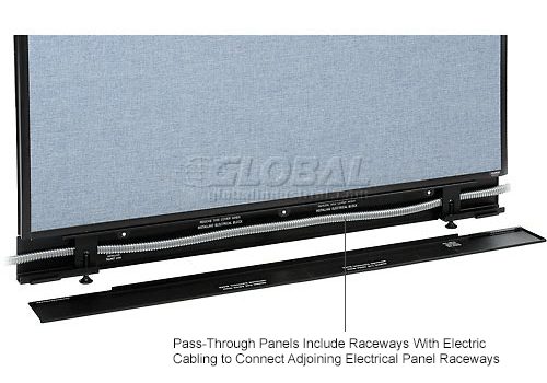 Interion® Office Partition Panel with Pass-Thru Cable, 48-1/4"W x 76"H ...