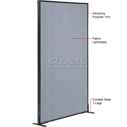 Interion® Freestanding Office Partition Panel, 36-1/4"W x 96"H, Blue