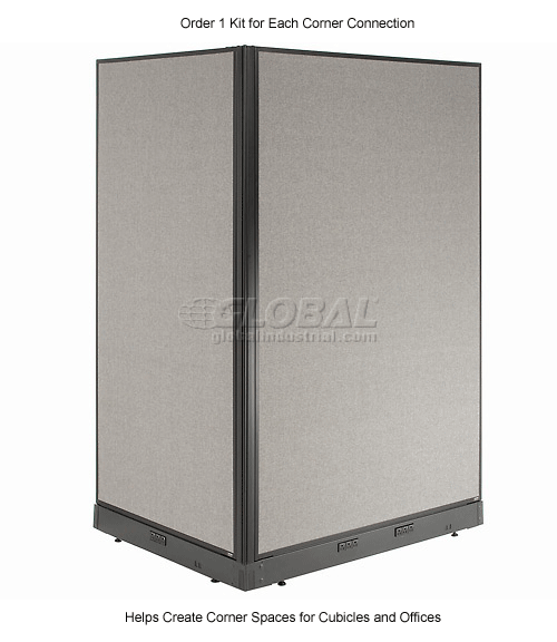 Interion® 90 Degree Corner Connector Kit For 64" H Panel With 1 Pass ...