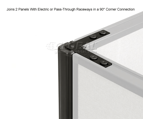 Interion® 90 Degree Corner Connector Kit For 64" H Panel With 1 Pass ...