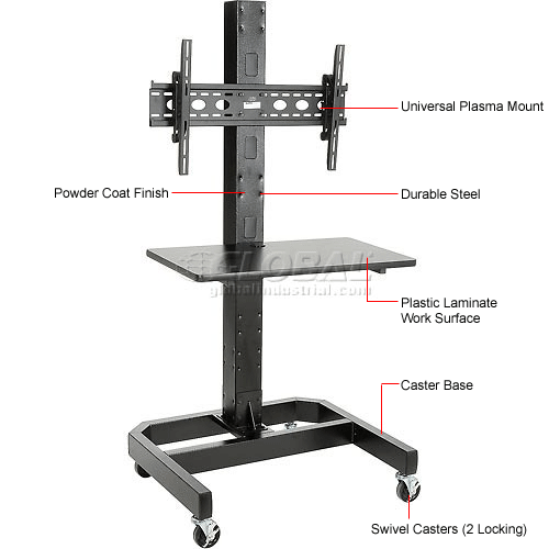 Global Industrial™ LCD/Plasma Mobile Cart - Black