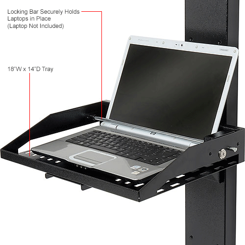 Global Industrial™ 72"H Laptop Wall Mount Unit - Black