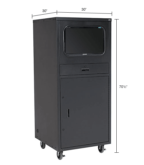 Global Industrial™ Mobile Heavy-Duty Computer Cabinet, Black, Assembled