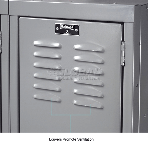 Hallowell® 1-Tier 3 Door Premium Locker, 12"W x 15"D x 60"H, Dark Gray ...
