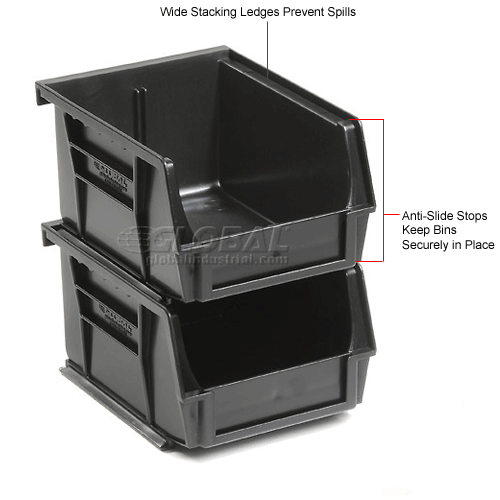 Global Industrial™ Plastic Stack & Hang Bin, 4-1/8"W x 5-3/8"D x 3"H ...
