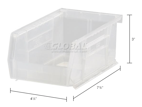 Global Industrial™ Plastic Stack & Hang Bin, 4-1/8"W x 7-3/8"D x 3"H ...