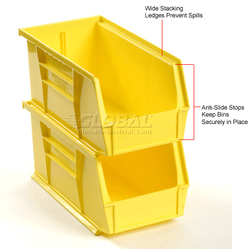 Global Industrial™ Plastic Stack & Hang Bin, 5-1/2"W x 10-7/8"D x 5"H ...