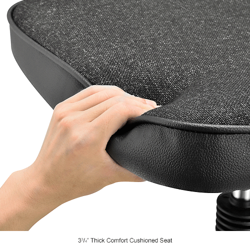 Interion® Desk Stool - Fabric - Black