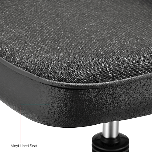 Interion® Desk Stool - Fabric - Black