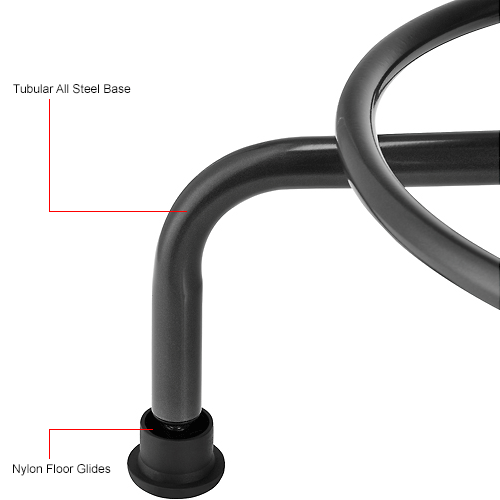 Interion® Desk Stool - Fabric - Black