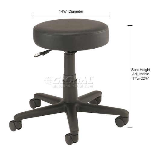Interion® Shop Stool - Vinyl - Black