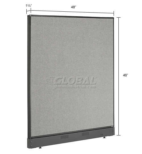 Interion® Non-Electric Office Partition Panel with Raceway, 48-1/4"W x ...