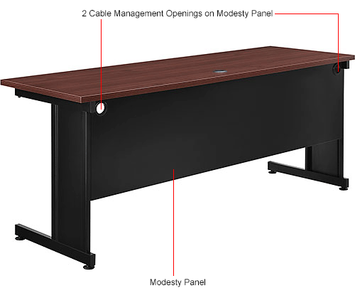 Interion® 72"W Desk - Mahogany