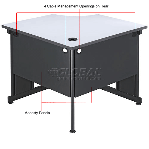 Interion® 36"W Corner Desk - Gray