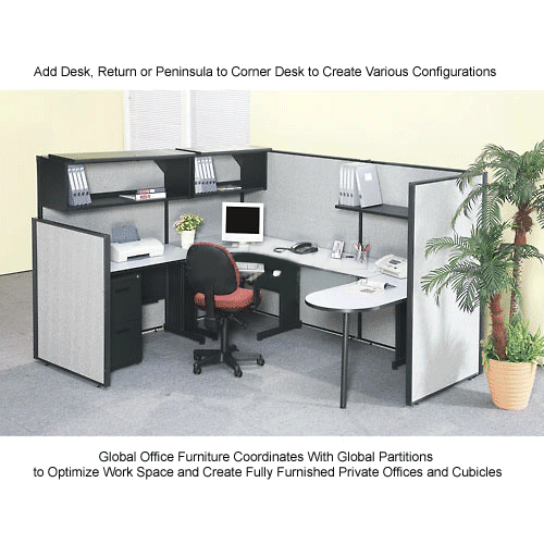 Interion® 48"W Corner Desk, Gray
