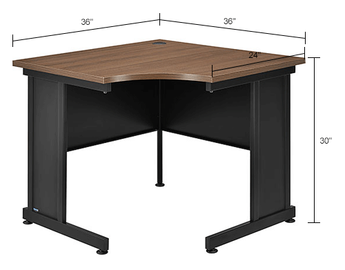 Interion® 36"W Corner Desk - Walnut