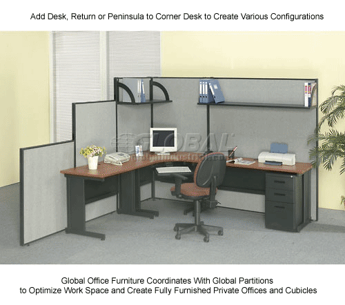 Interion® 36"W Corner Desk - Cherry | 240347CH - GLOBALindustrial.com