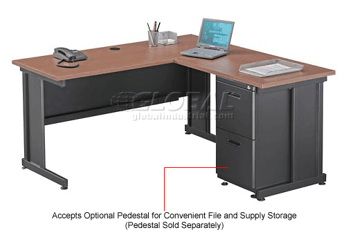 Interion® 36"W Right Handed Return Table, Cherry