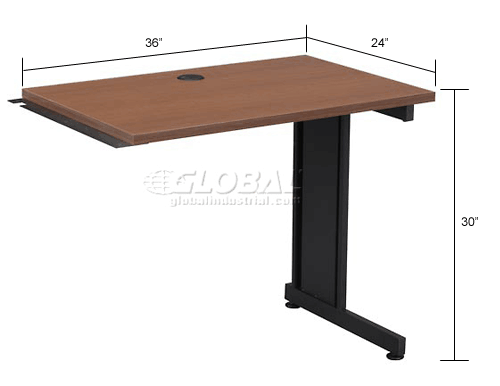 Interion® 36"W Right Handed Return Table, Cherry