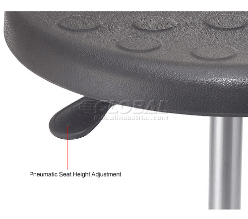 Interion® Shop Stool with Footrest - Polyurethane - Black