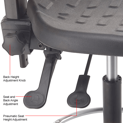 Interion® 4-Way Black Adjustable Shop Stool With Chrome Base