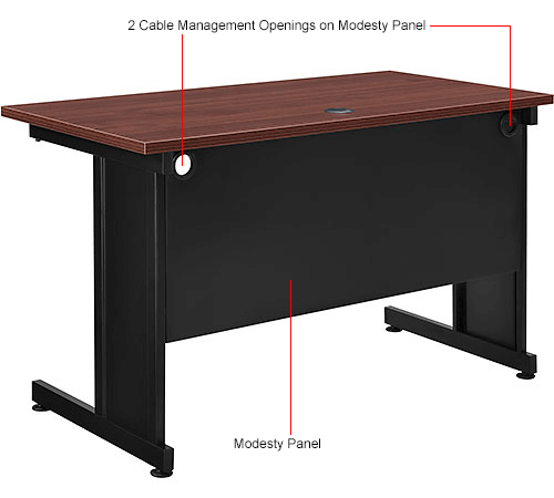 Interion® 48"W Desk - Mahogany
