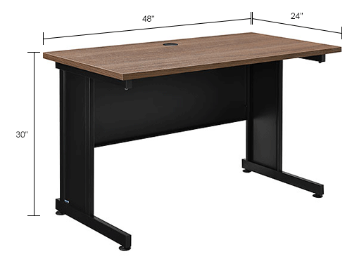 Interion® 48"W Desk - Walnut