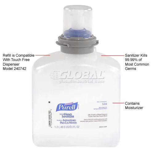Purell 5456 04 Hand Sanitizer Advanced 1200 ml Alcohol Ethyl Gel Dispenser Refill Bottle. Case of 4