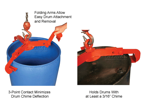 Wesco® Universal Open & Closed Head Drum Lifter 240038 1000 Lb. Cap.