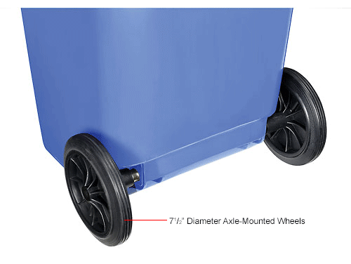 Global Industrial™ Mobile Trash Container with Lid, 32 Gallon Blue