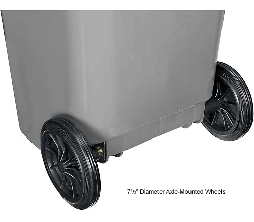 Global Industrial™ Mobile Trash Container with Lid, 32 Gallon Gray