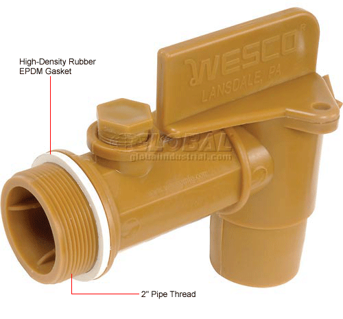 Wesco® Polyethylene Plastic 2" Drum Faucet 272179
