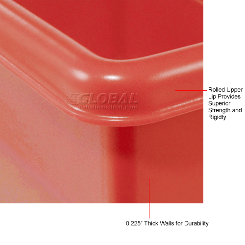 Dandux Red Plastic Box Truck 51126006R-3S 6 Bushel Medium Duty