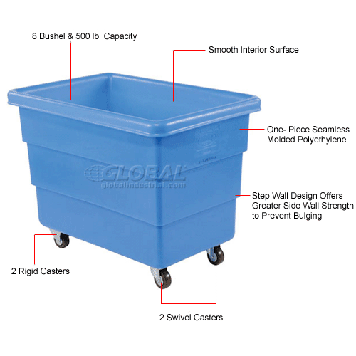 Dandux Blue Plastic Box Truck 51126008U-3S 8 Bushel Medium Duty
