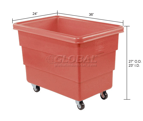 Dandux Red Plastic Box Truck 51126008R-3S 8 Bushel Medium Duty