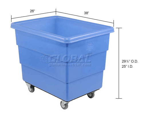 Dandux Blue Plastic Box Truck 51126010U-3S 10 Bushel Medium Duty
