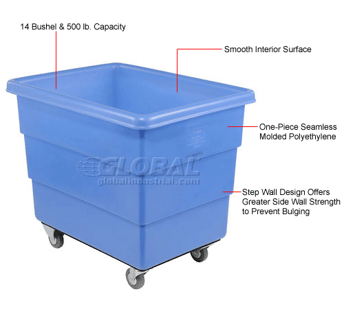 Dandux Blue Plastic Box Truck 51126014U-3S 14 Bushel Medium Duty