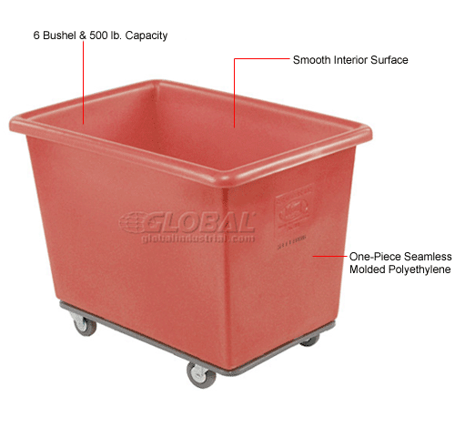 Dandux Red Plastic Box Truck 51116006R-3S 6 Bushel Heavy Duty