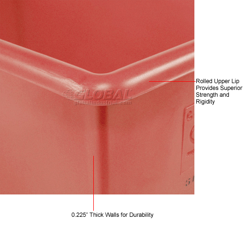 Dandux Red Plastic Box Truck 51116006R-3S 6 Bushel Heavy Duty