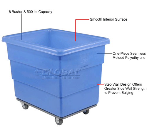 Dandux Blue Plastic Box Truck 51116008U-3S 8 Bushel Heavy Duty