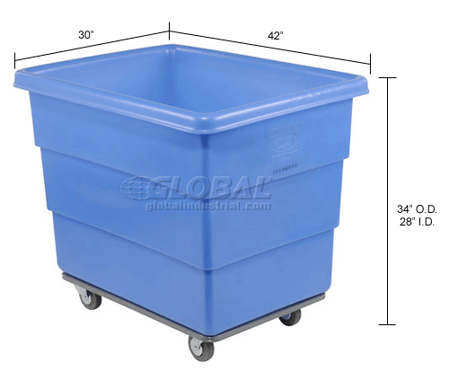 Dandux Blue Plastic Box Truck 51116014U-4S 14 Bushel Heavy Duty