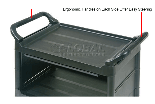 Rubbermaid® Plastic Instrument Cart, 200 lb. Capacity, 33-5/8"L x 18-5/ ...