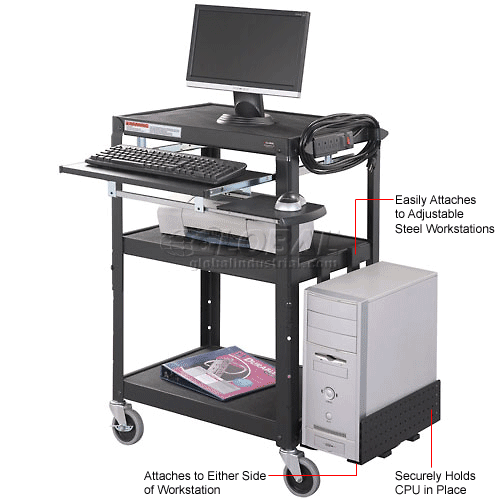 Global Industrial™ Adjustable Width CPU Holder for Adjustable Steel ...
