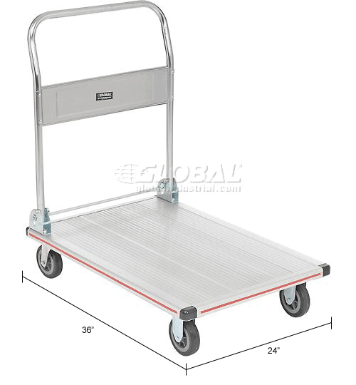 Global Industrial™ Folding Aluminum Platform Truck 36 x 24 600 Lb. Capacity