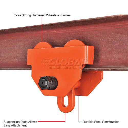 Global Industrial™I Beam Trolley 2,000 Pound Capacity