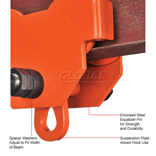 Global Industrial™I Beam Trolley 4,000 Pound Capacity