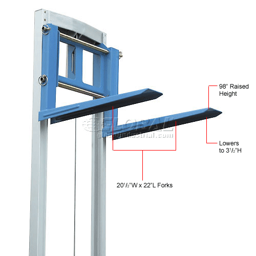 Lightweight Hand Operated Lift Truck A-LIFT-R-HP 400 Lb. Cap. Fixed Legs