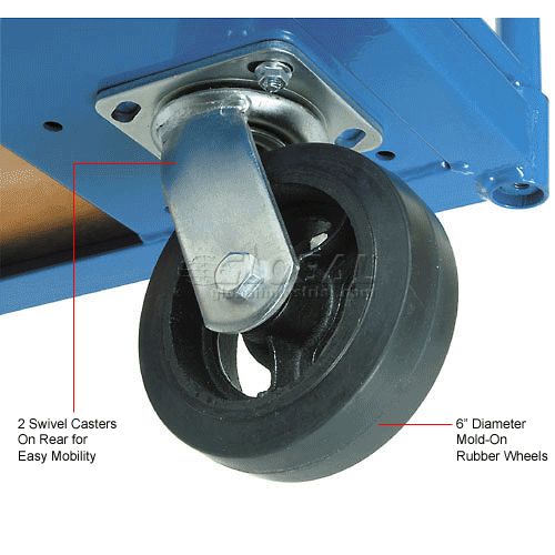 Global Industrial™ Wood Deck Platform Truck 6" Mold-On Rubber Wheels ...