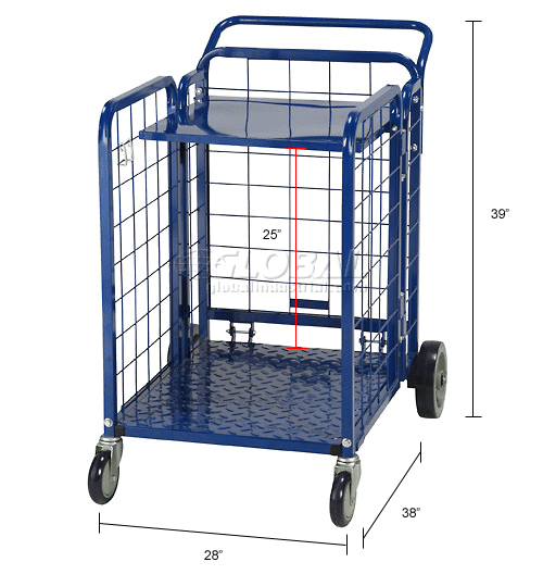 Global Industrial™ Fold-A-Way Stock Cart w/2 Shelves, 750 lb. Cap, 38"L ...