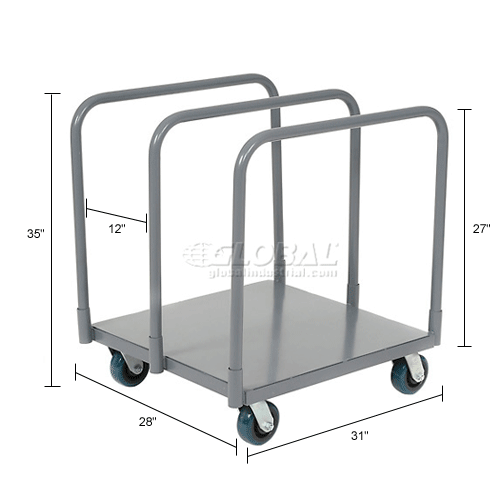 Panel & Sheet Mover Truck with Solid Steel Deck 2000 Lb. Capacity